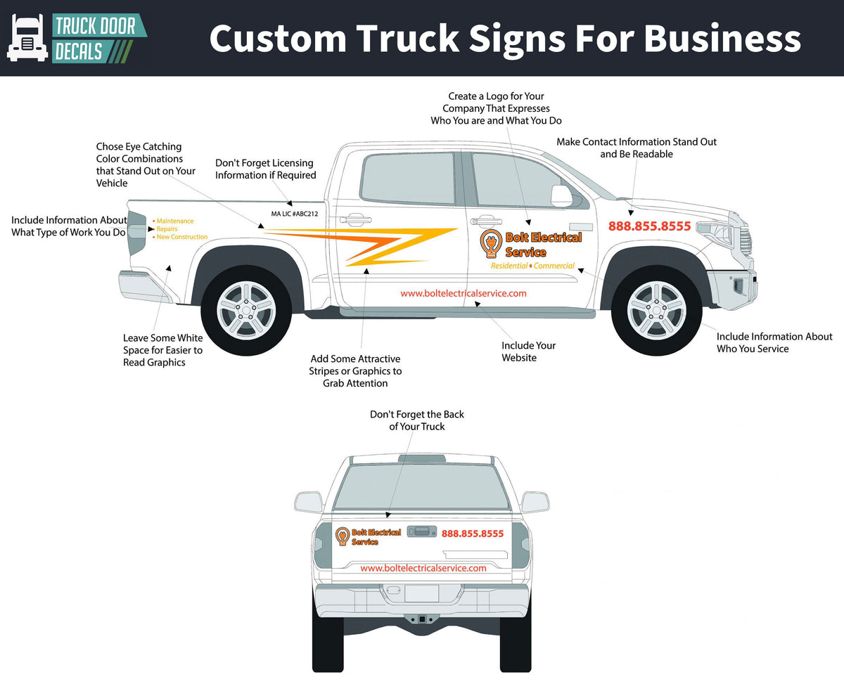 Custom Truck Sign Decals For Business – Truck Door Decals