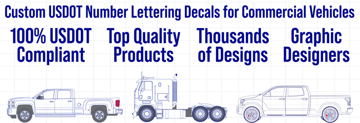 Custom USDOT Number Lettering Sticker Decals for Commercial Vehicles ...
