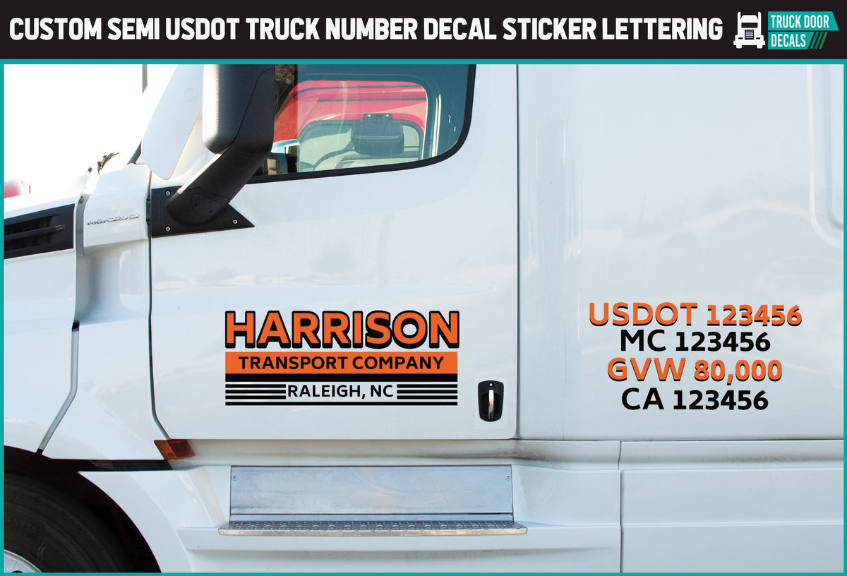 Custom USDOT Semi Truck Number Decal Sticker Lettering | Shop The Best ...