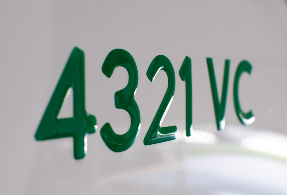 3D Raised Domed Boat Registration Numbers | Boat Regulation Sticker Le ...