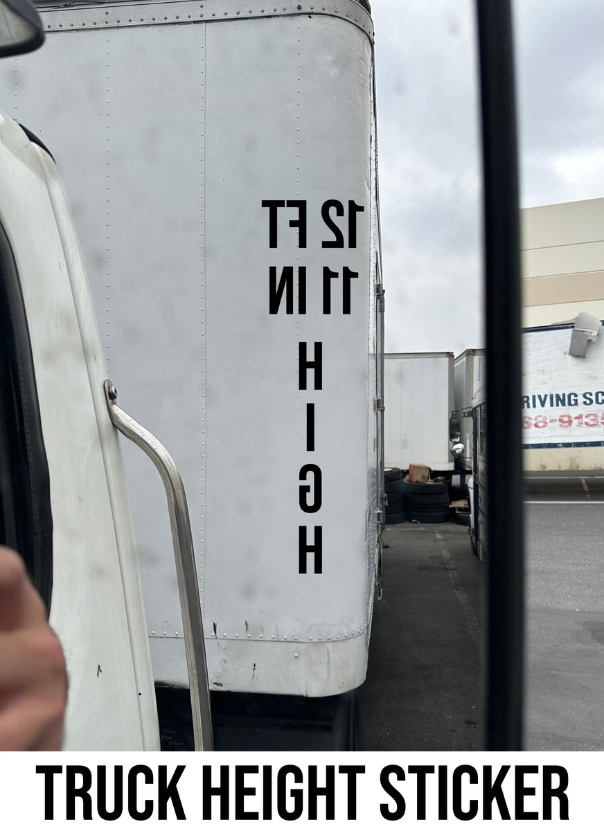 Reversed Vertical Semi Truck Height Trailer Box Number Decal Sticker ...
