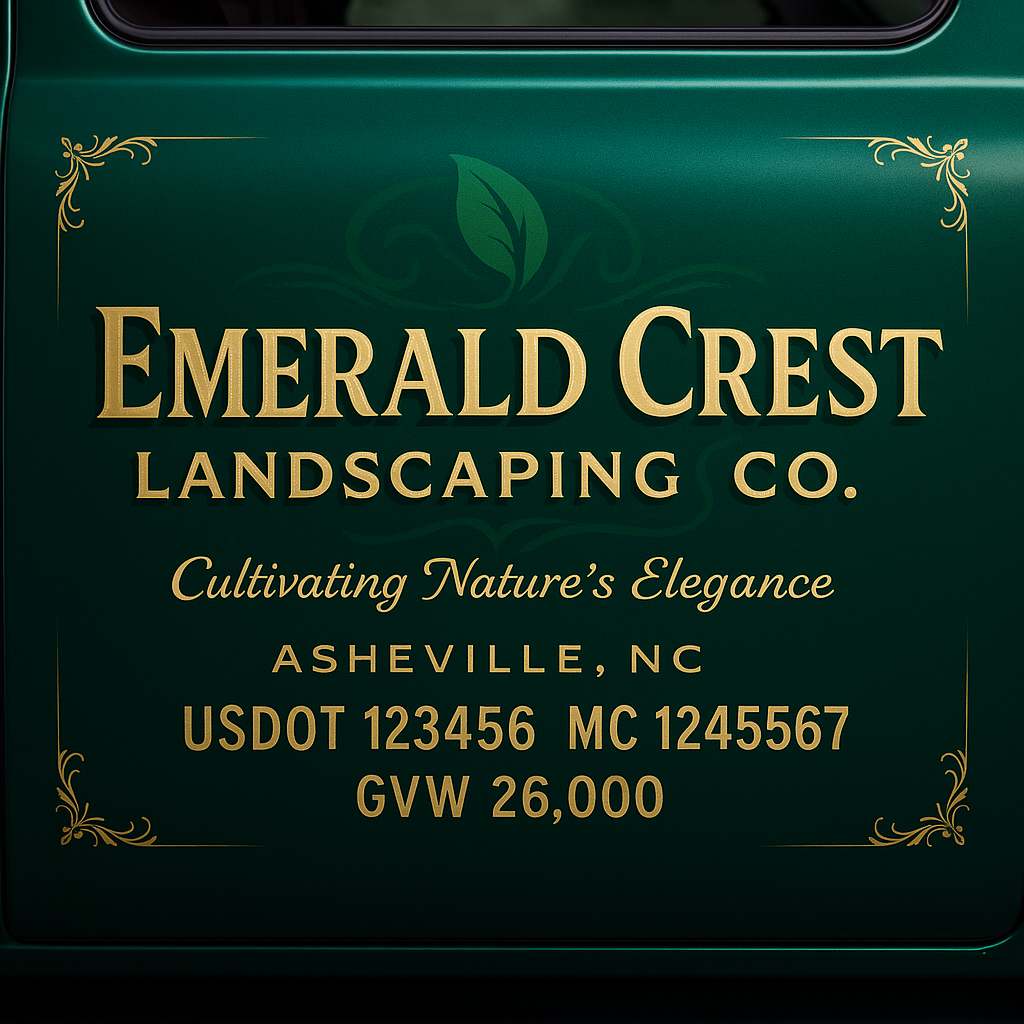 Landscaping or Lawn Care Truck Door Decal Sticker Lettering Sign (Set ...