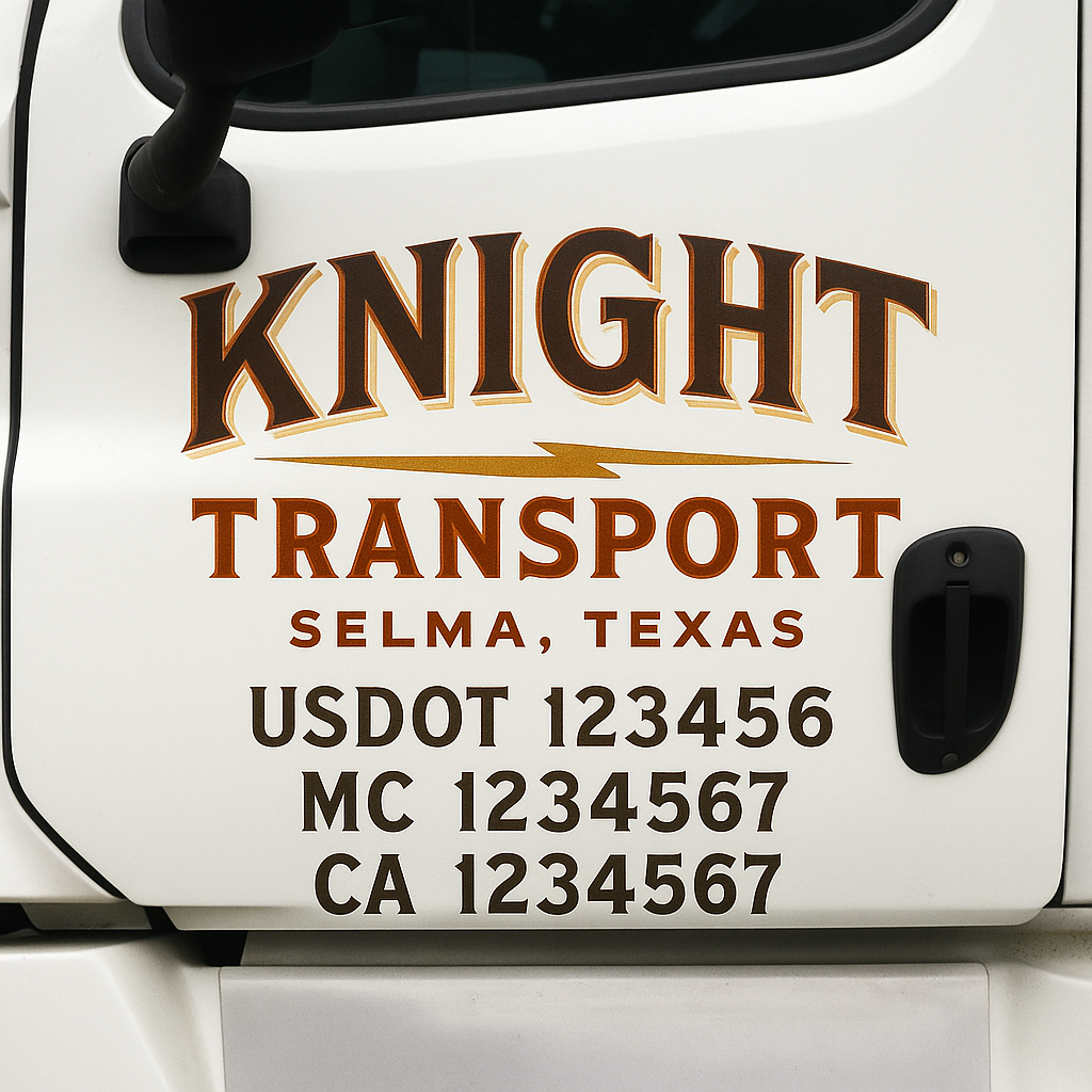 Custom Truck Door Decal Sticker Signs | US DOT Compliant Truck Door Le ...