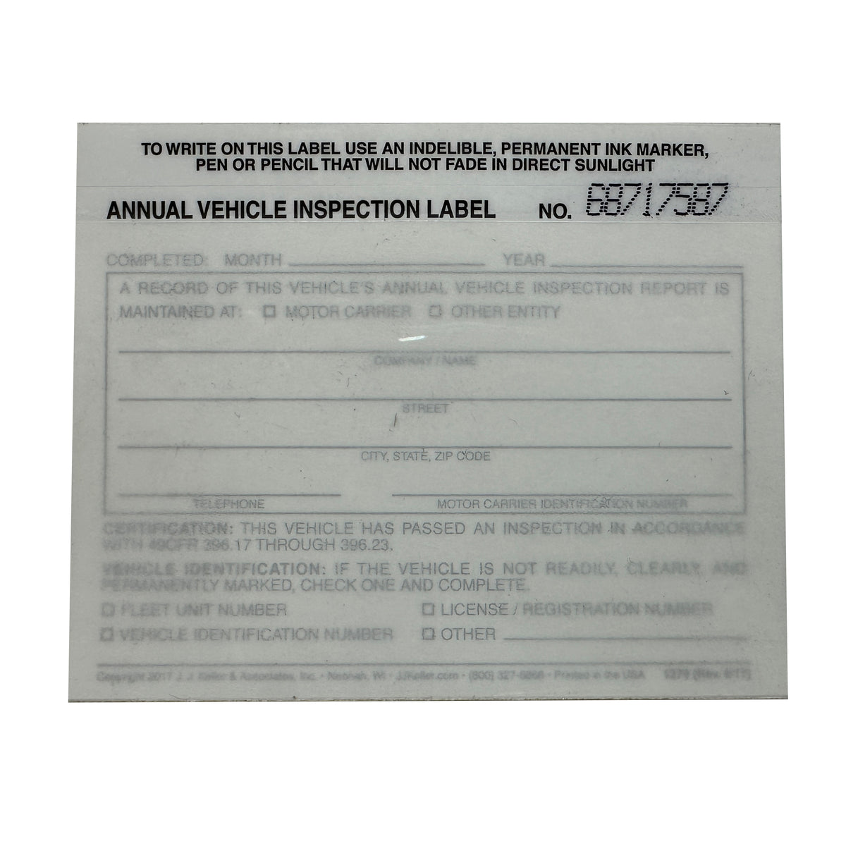 Annual Vehicle Inspection Label Decal Sticker Sign – Truck Door Decals