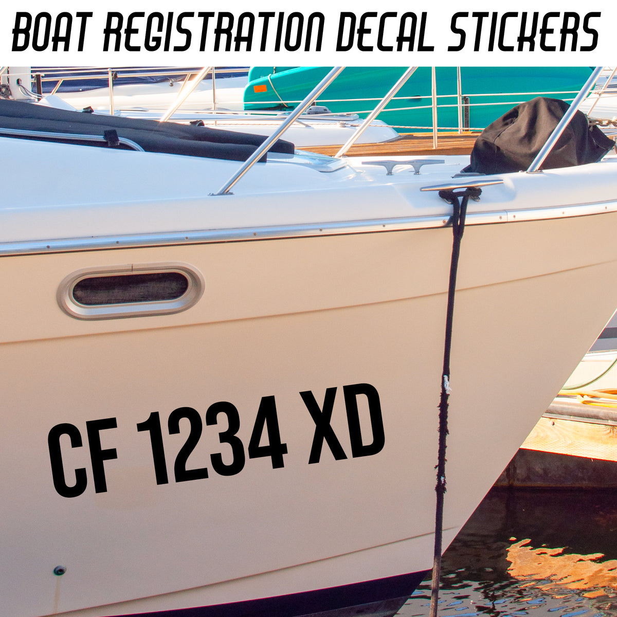 Boat Registration Numbers | Boat Regulation Sticker Lettering (Set of ...