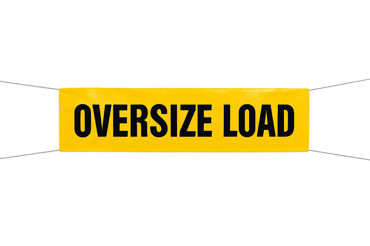 Oversize Load Yellow Banner For Oversized Cargo – Truck Door Decals