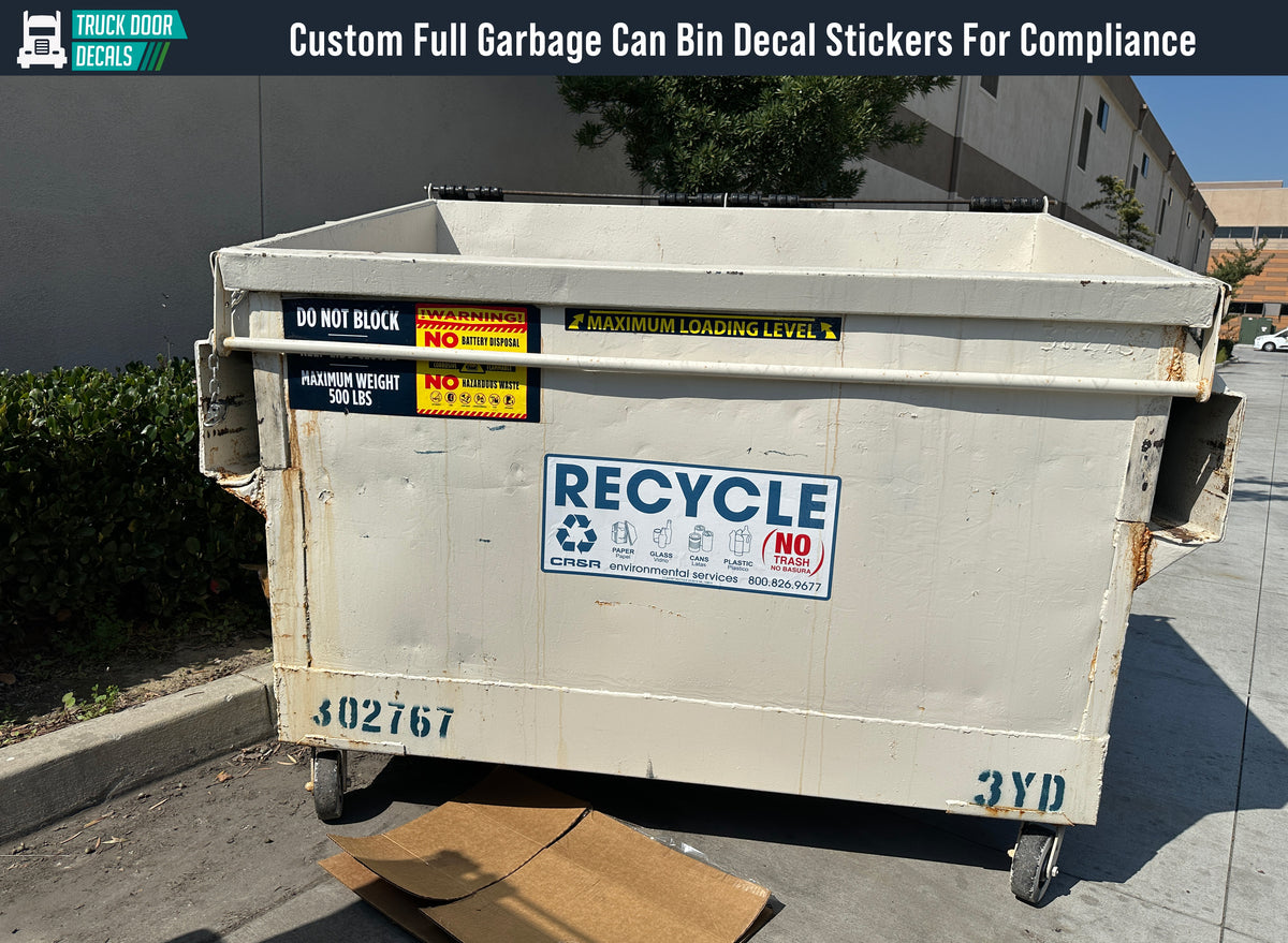 Custom Garbage Can Bin Decal Stickers for Compliance – Truck Door Decals