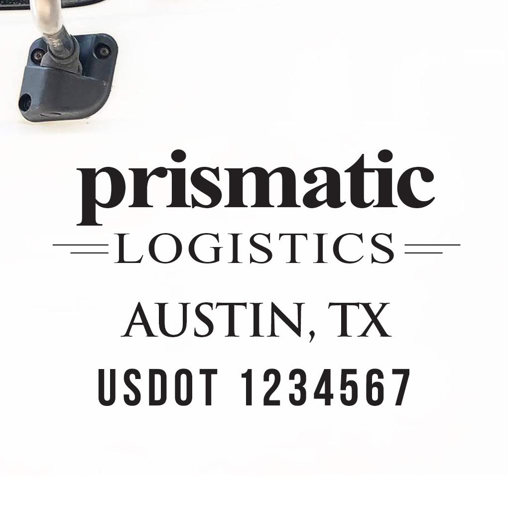 Company Truck Decal with 2 Regulation Numbers – Truck Door Decals