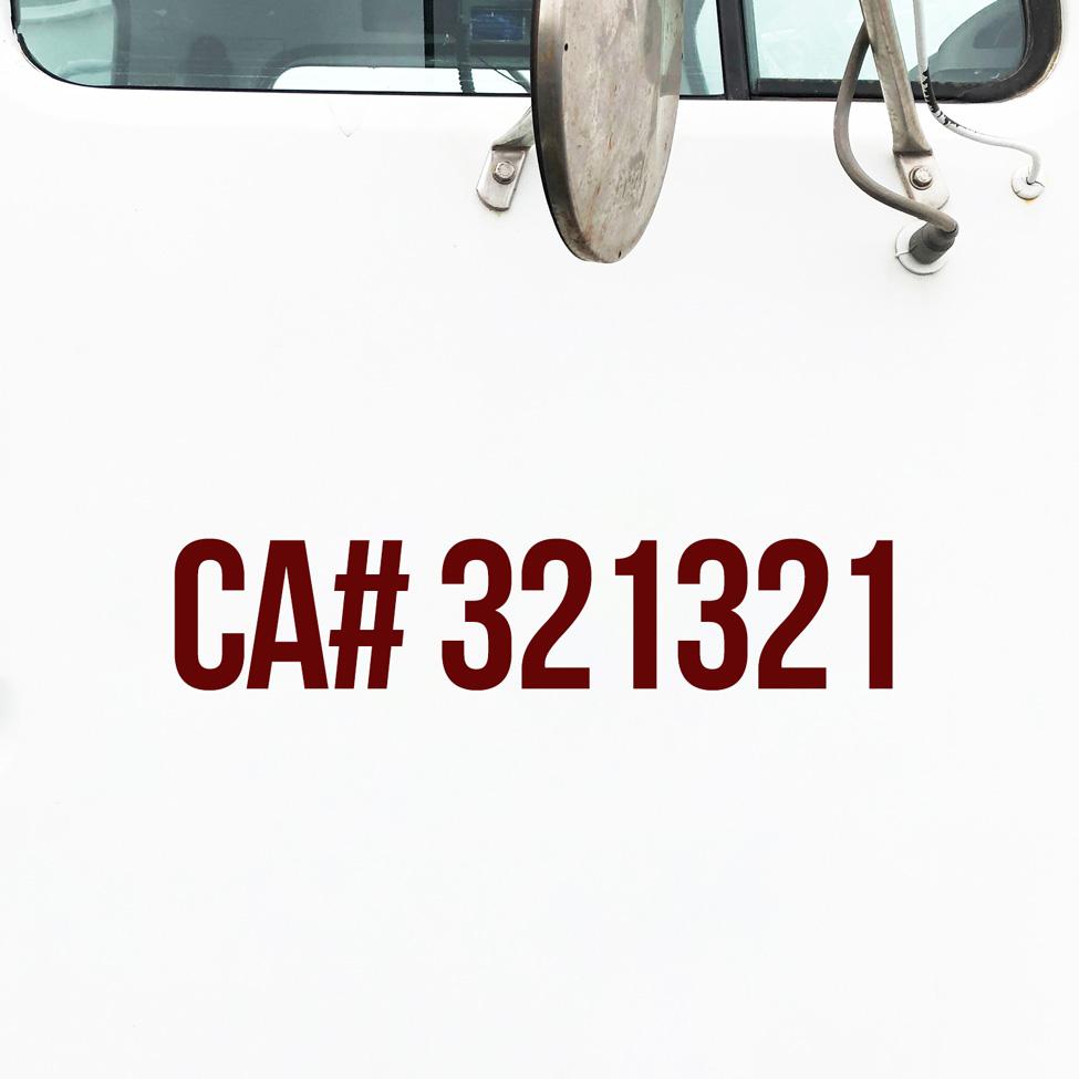 CA Number Truck Decal – Truck Door Decals