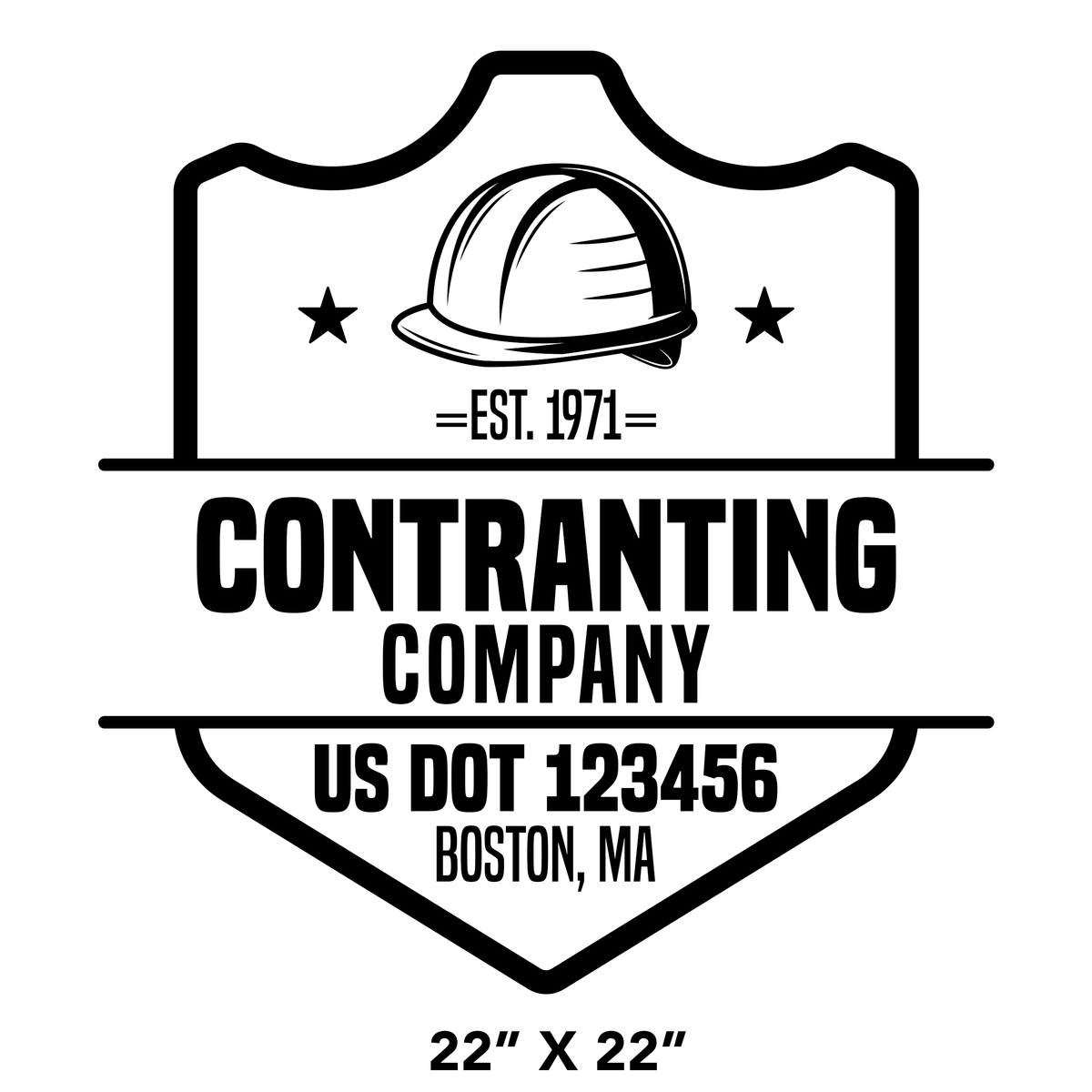 Company Construction Truck Decal with 2 Regulation Numbers, USDOT ...