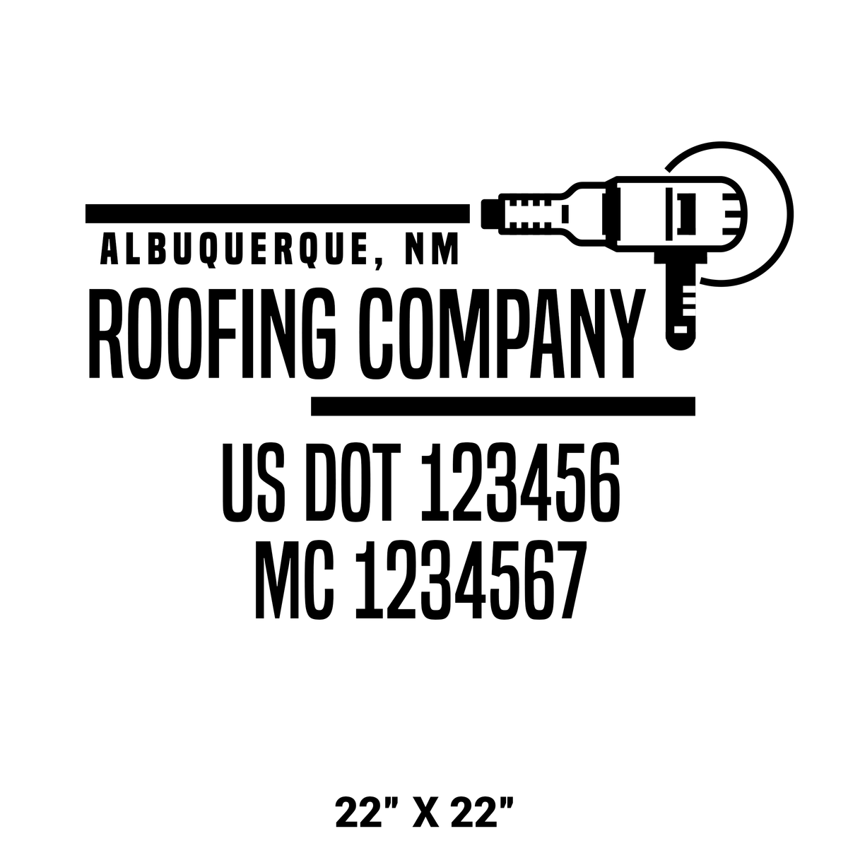 Company Construction Truck Decal with 2 Regulation Numbers, USDOT ...