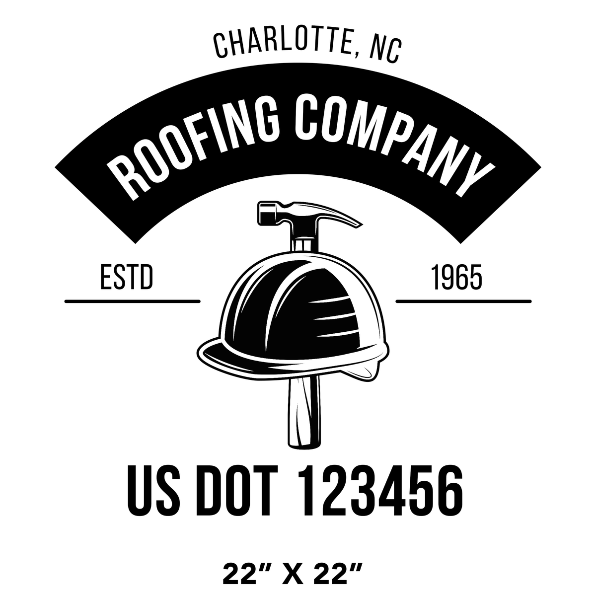 Company Construction Truck Decal with 2 Regulation Numbers, USDOT ...