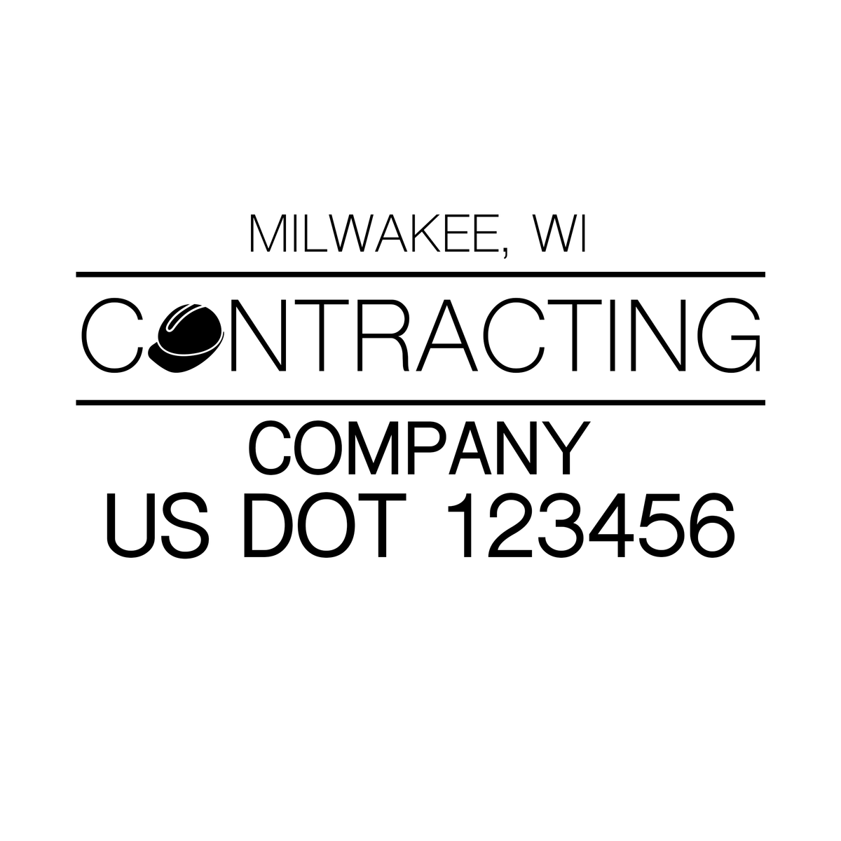 Company Construction Truck Decal with 2 Regulation Numbers, USDOT ...