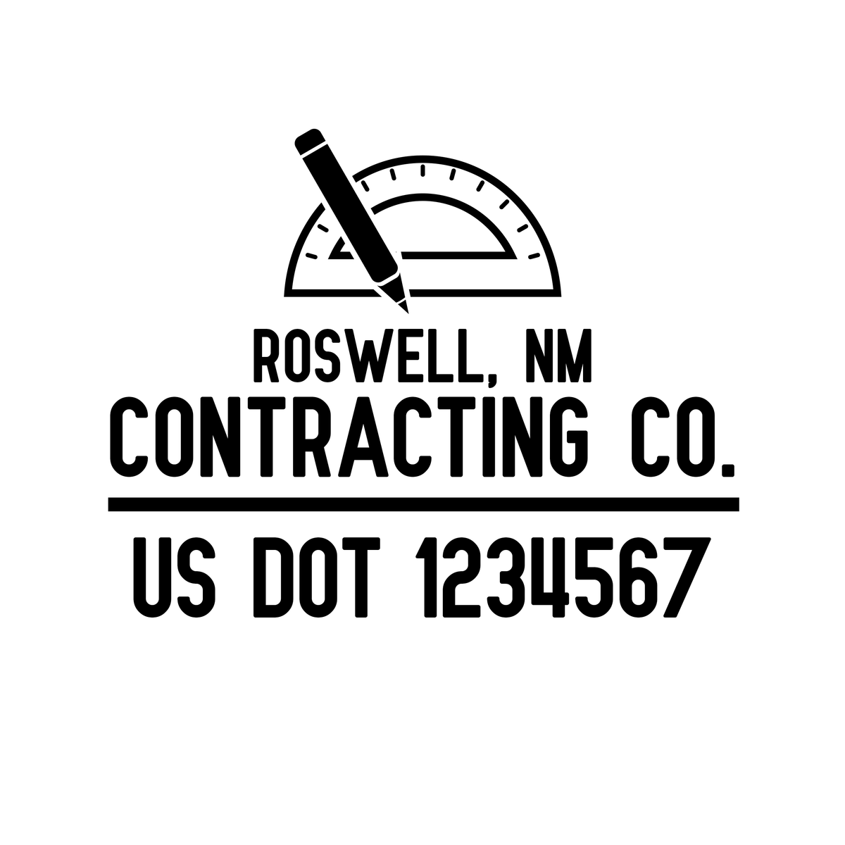 Company Construction Truck Decal with 2 Regulation Numbers, USDOT ...