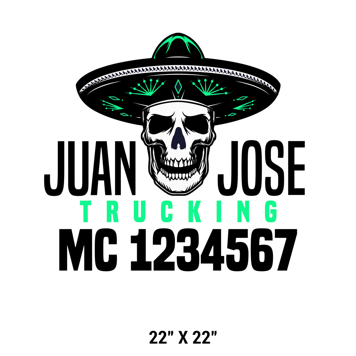 Mexican Company Truck Door Decal with Regulation Numbers – Truck Door ...