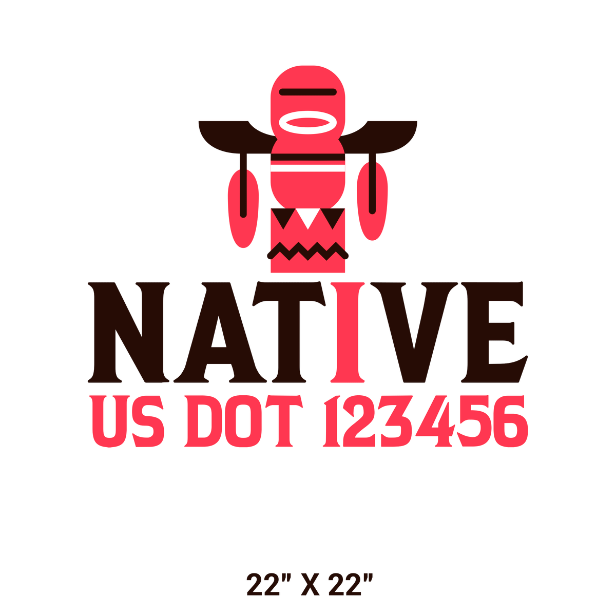 Native American Company Truck Decal with Regulation Numbers, USDOT ...