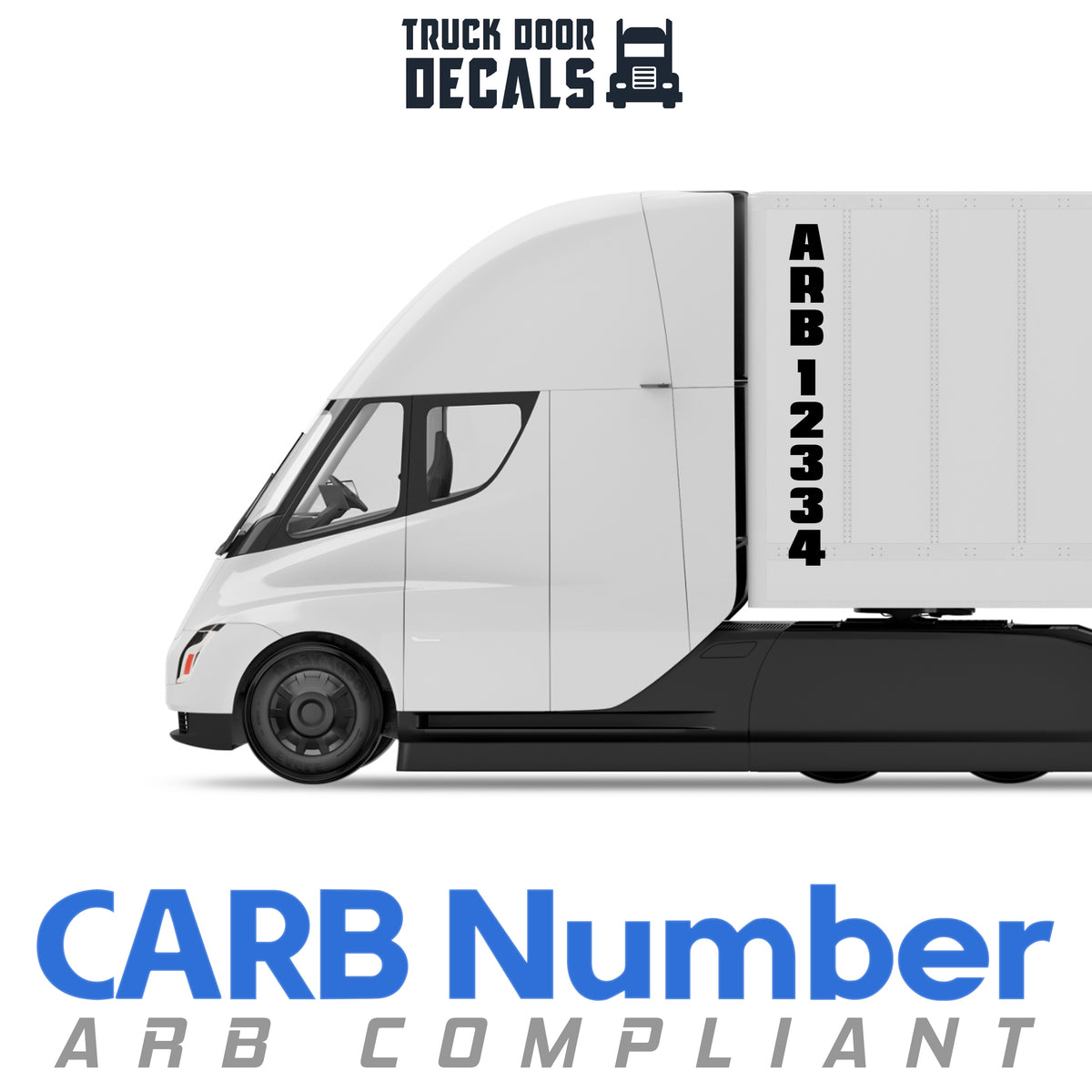 CARB ARB Reefer Trailer Number Decal Sticker (Set of 2) – Truck Door Decals