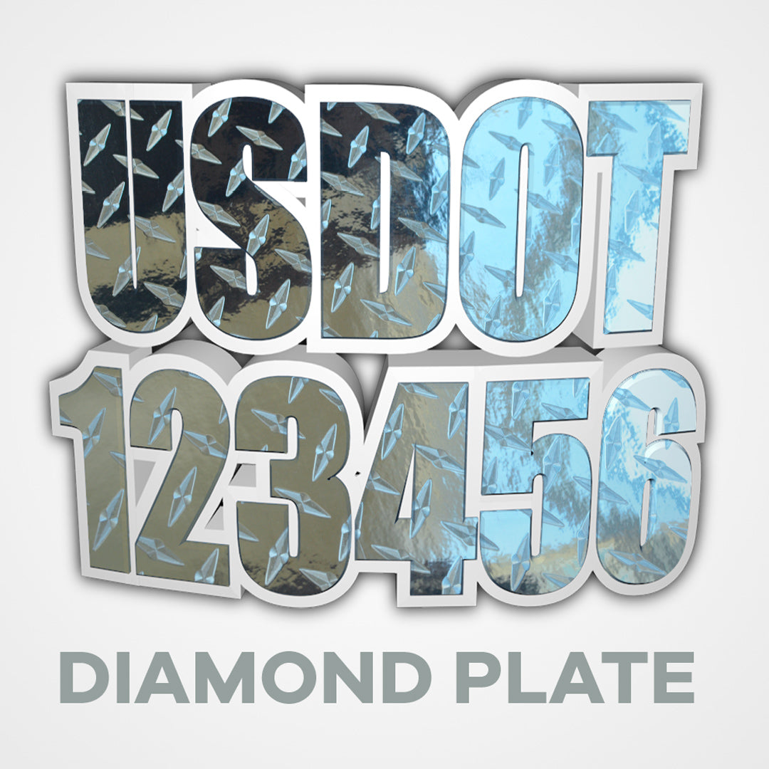 Diamond Plate USDOT Number Truck Decal – Truck Door Decals