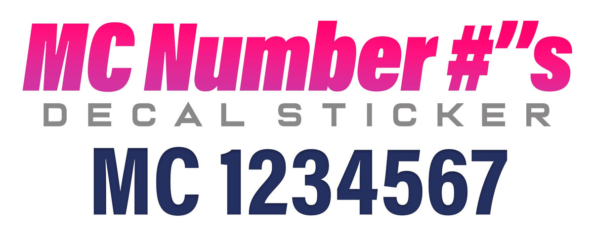 MC Number Decal Sticker – Truck Door Decals
