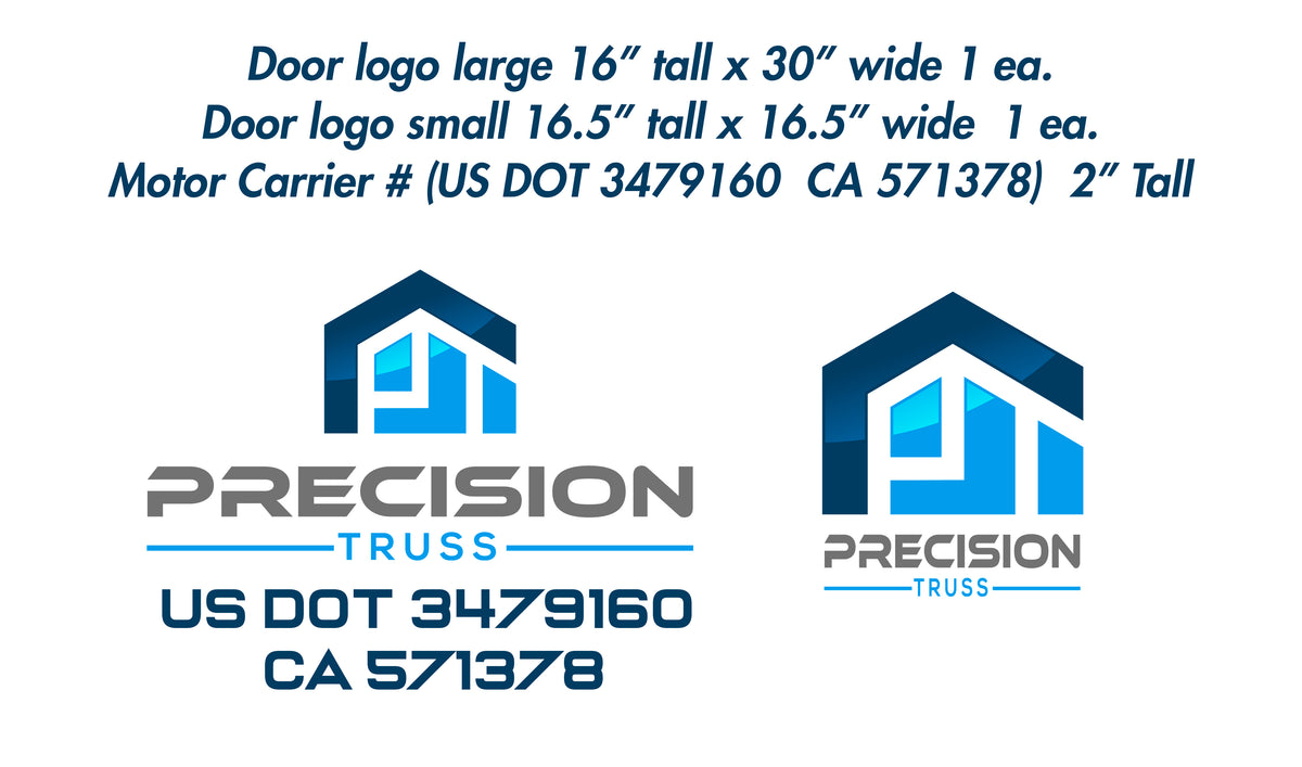 Custom Order for Precision Truss – Truck Door Decals