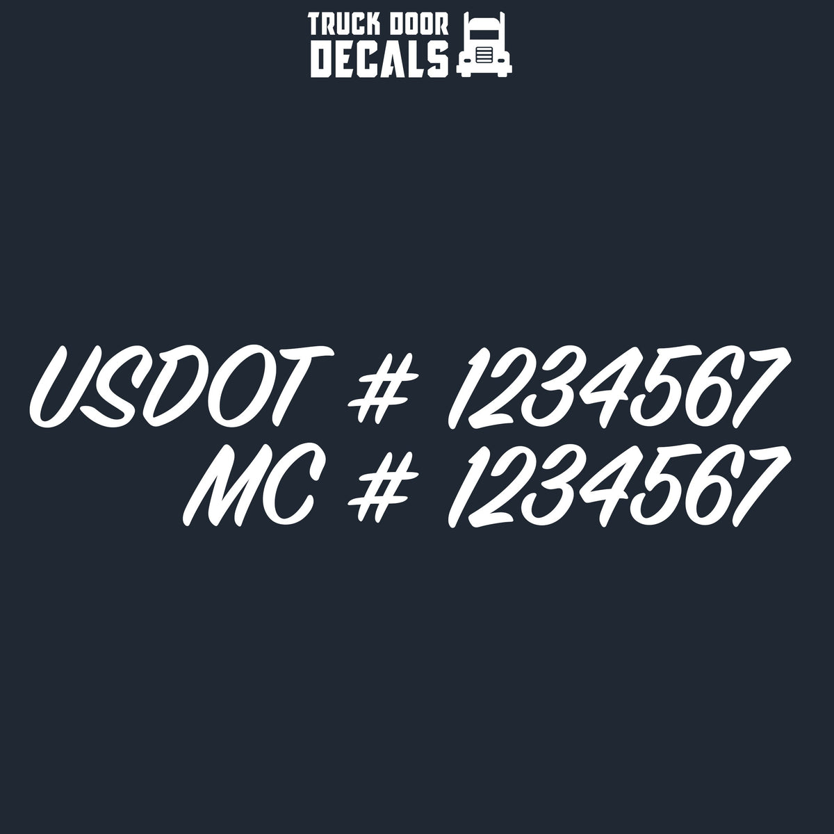 USDOT & MC Number Sticker Decal (Semi Truck Door Lettering) – Truck ...