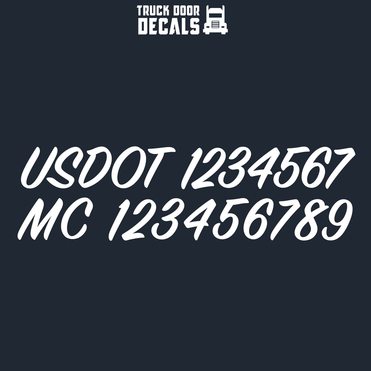 USDOT & MC Number Sticker Decal (Semi Truck Door Vinyl Lettering ...